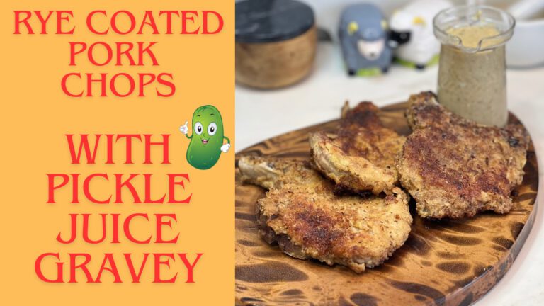Rye Coated Pork Chops with Pickle Juice Gravy - Gari's Galley