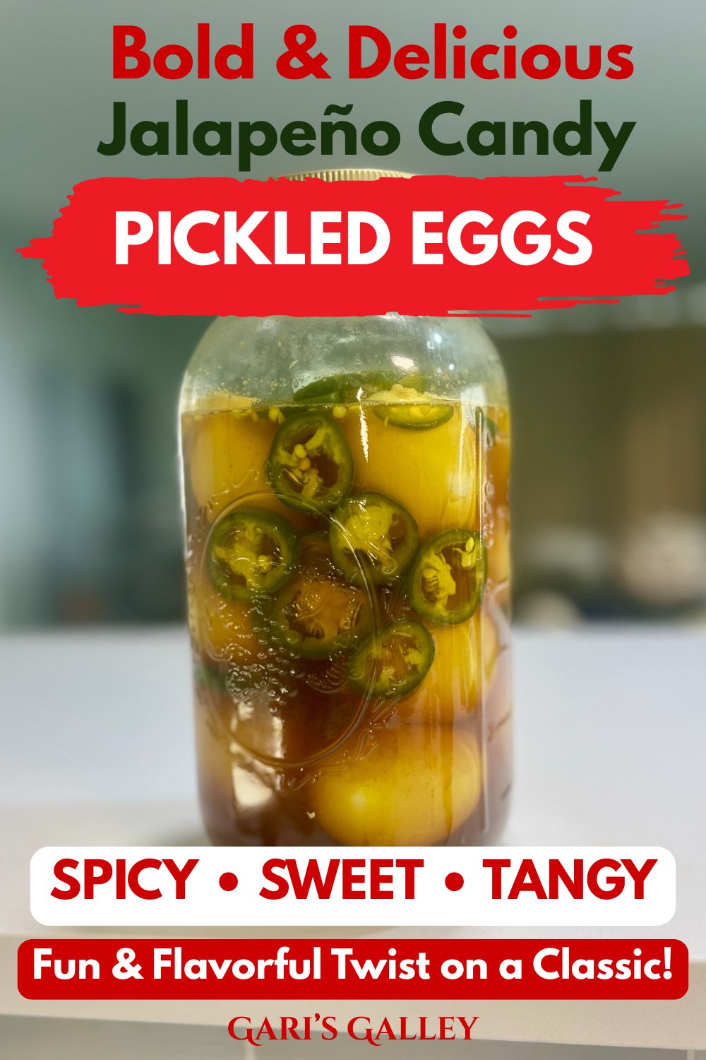 Jalapeño Candy Pickled Eggs - Gari's Galley